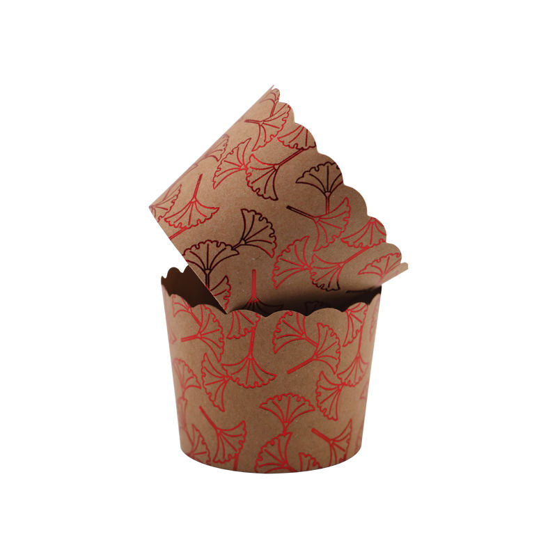 muffin baking case kraft 48x50mm foil red fan 50pc (#103473) – Le Petit ...